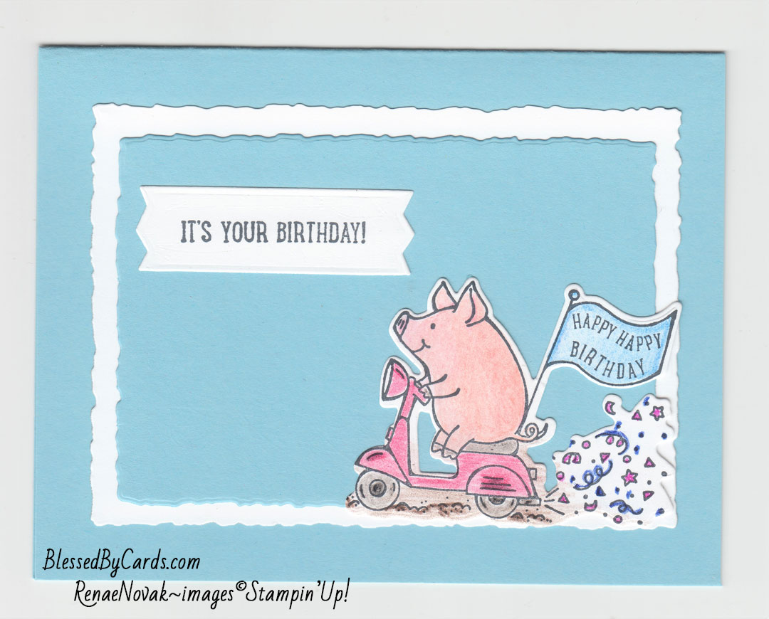 Birthday Piggy-Make it Monday #75 – Blessed By Cards w/Renae Novak